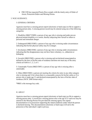 MFR NCIC Missing Person File | PDF