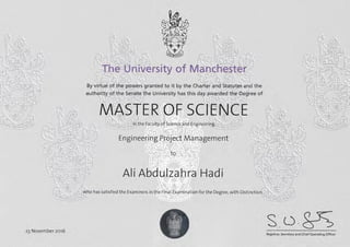 MSc Certificate | PDF