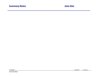 Re-dacted Medical Record Summary | PPT