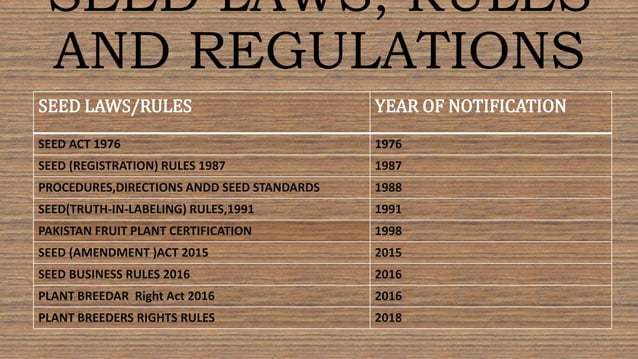 SEED LAWS AND ACTS | PPT
