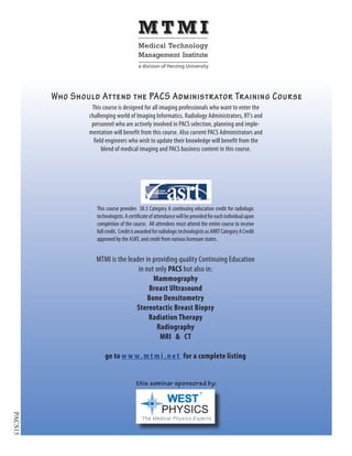 MTMI PACS Course | PDF