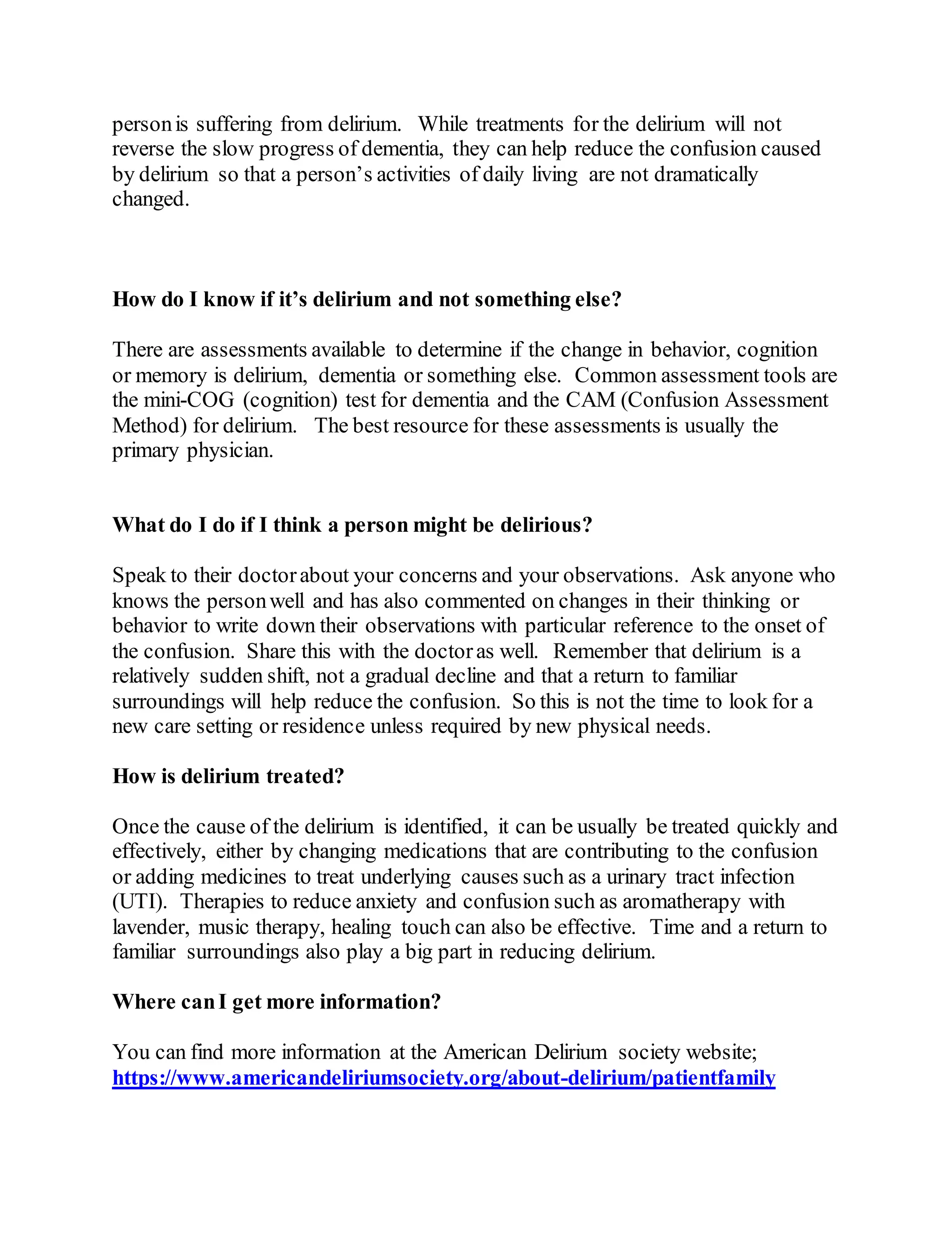 ABOUT DELIRIUM | DOCX | Brain and Nervous System Disorders | Diseases ...