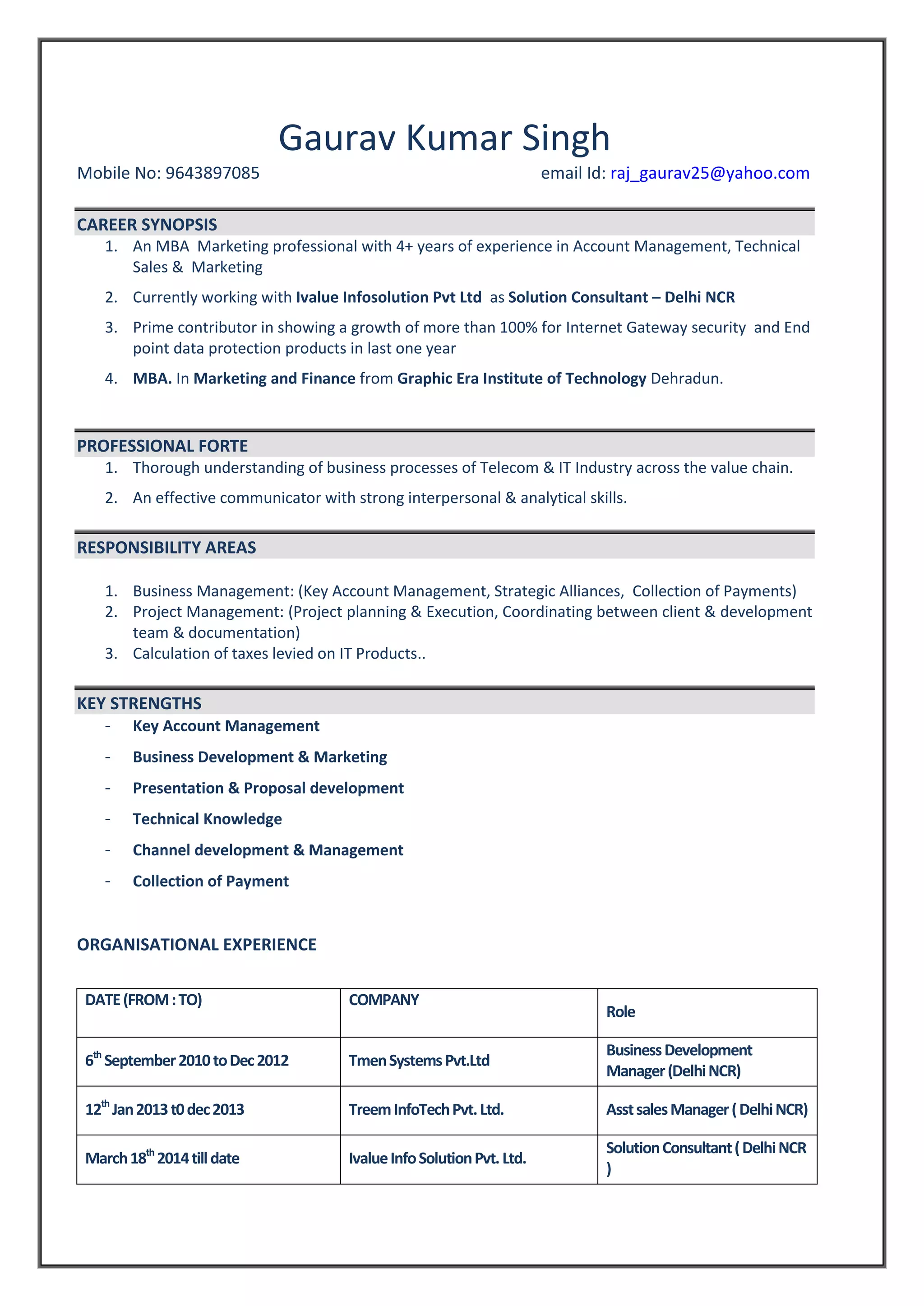Raj Gaurav Singh Resume WS | PDF