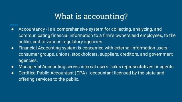 Accounting Presentation