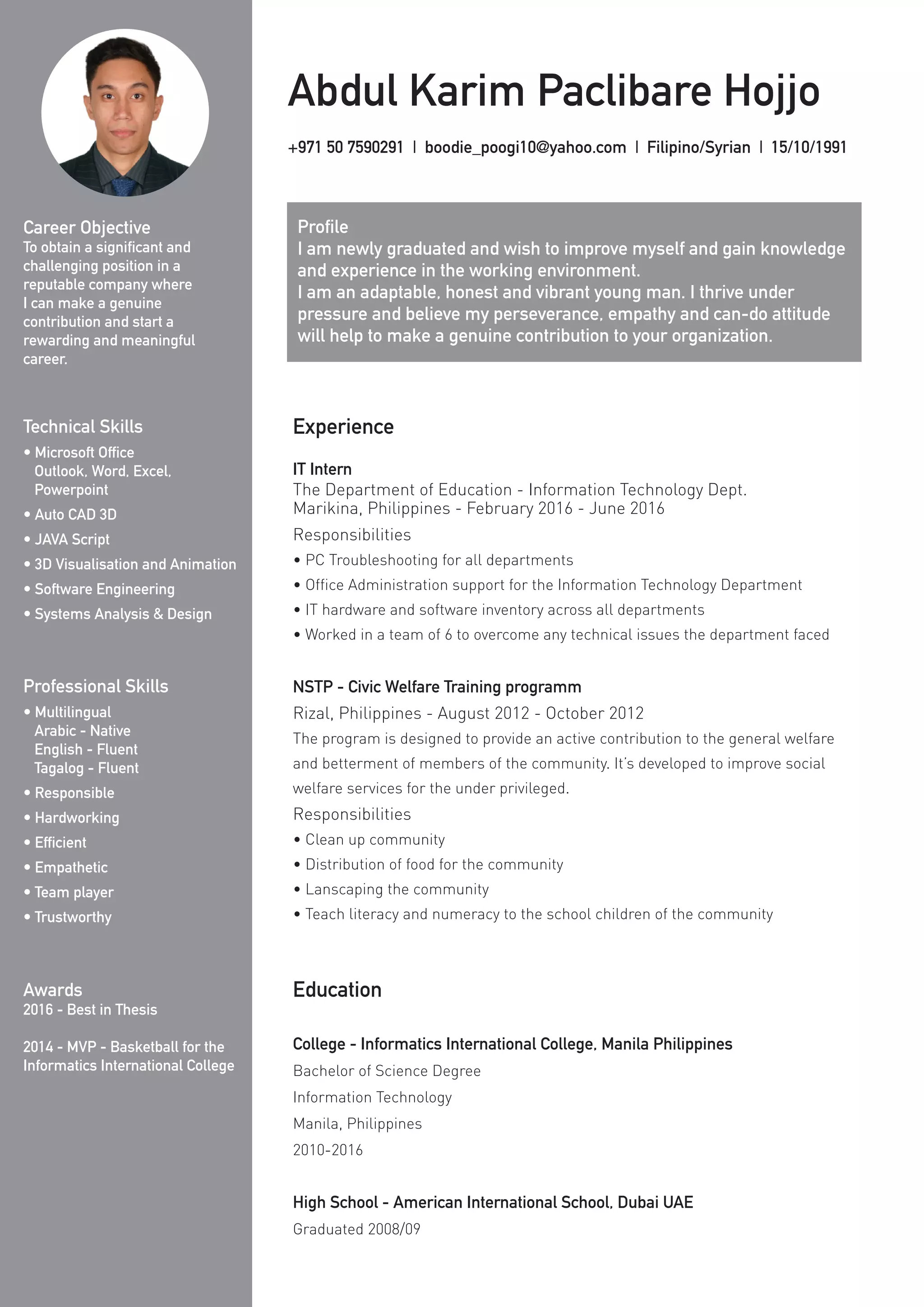 Abdul Karim CV | PDF