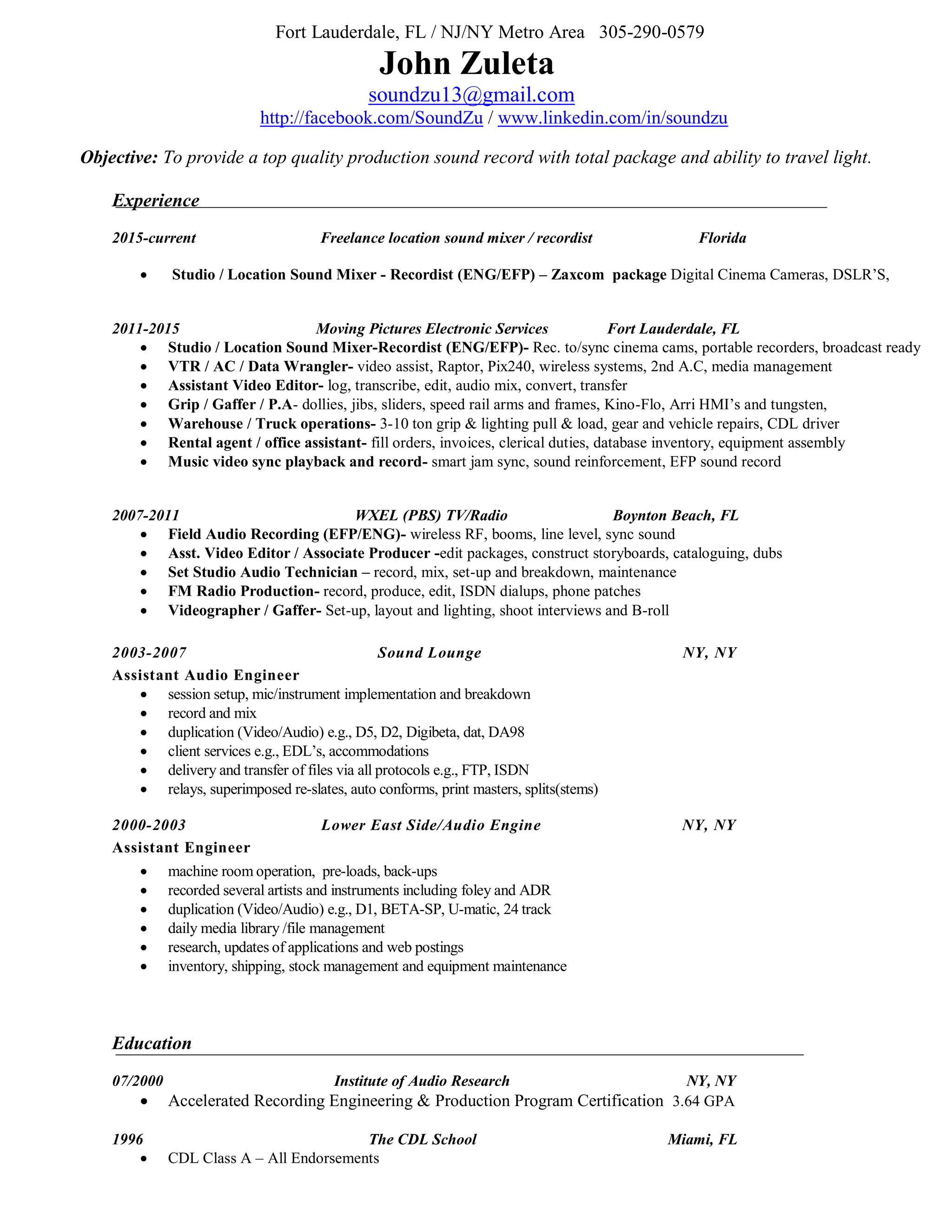JohnZuletaResume2016_4NA | PDF