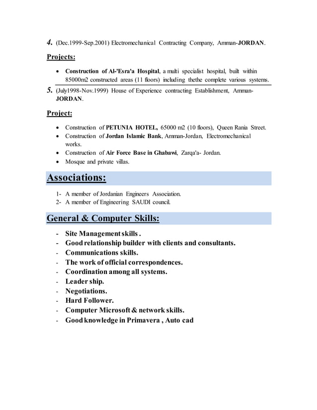 2016 c.v | DOCX | Civil Engineering Industry | Industries