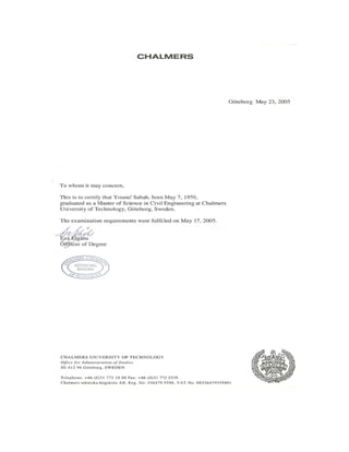 Certificate Chalmers 1 | PDF