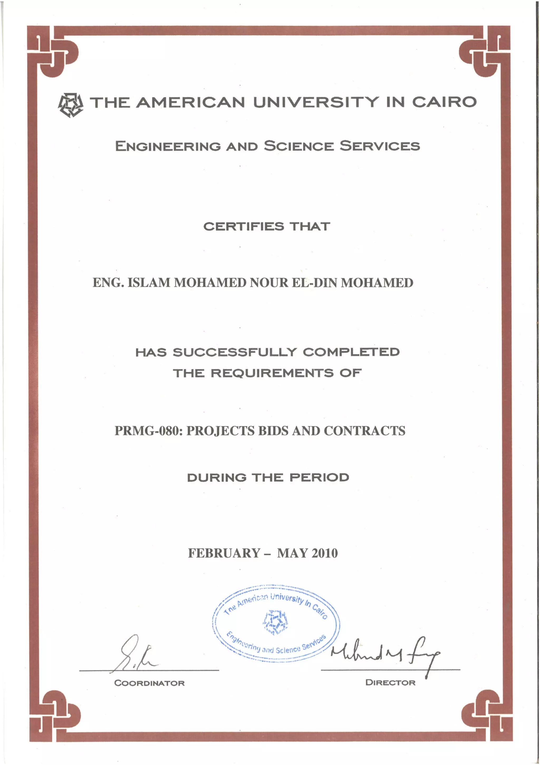 PRMG-080 Projects Bids and Contracts Certificate | PDF