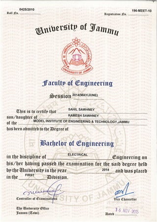Degree certificate .front & back | PDF | Graduation | Personal ...