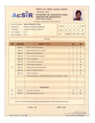 Master Degree transcripts | PDF