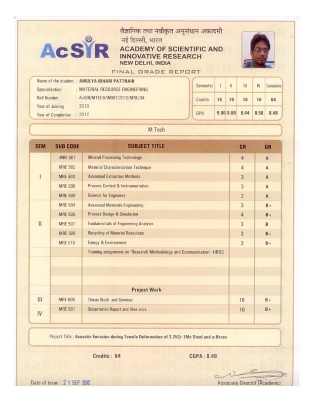 Master Degree transcripts | PDF
