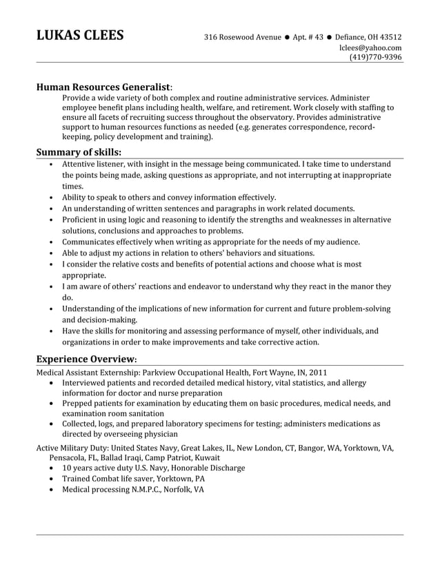 Clees Luke -HR Resume | DOC