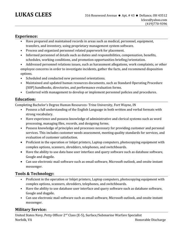 Clees Luke -HR Resume | DOC