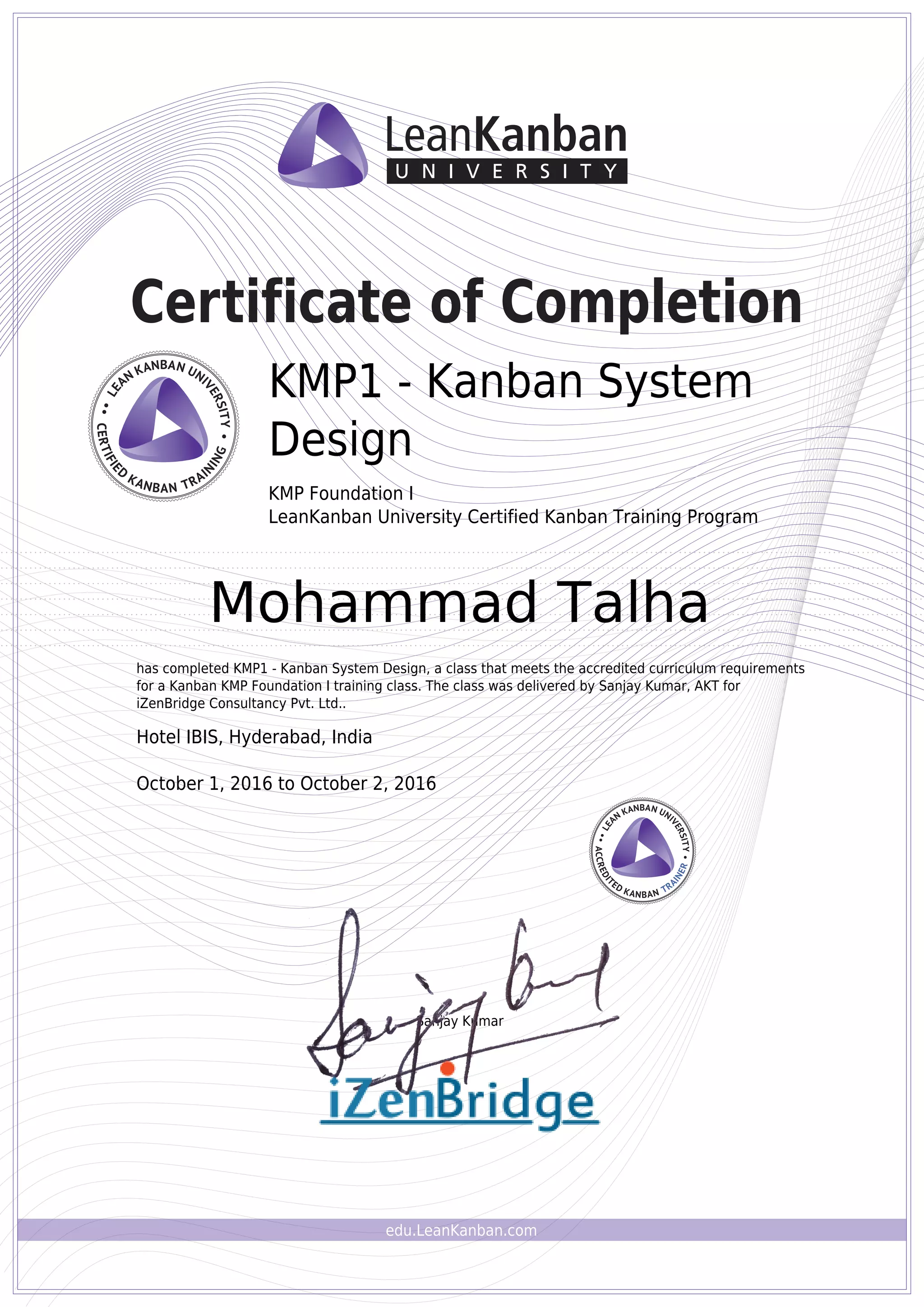 KMP-1-Certificate -Oct2016 | PDF