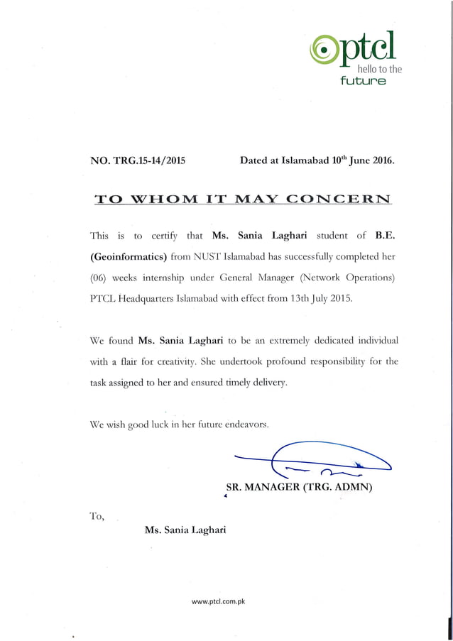 PTCL-Certificate | PDF