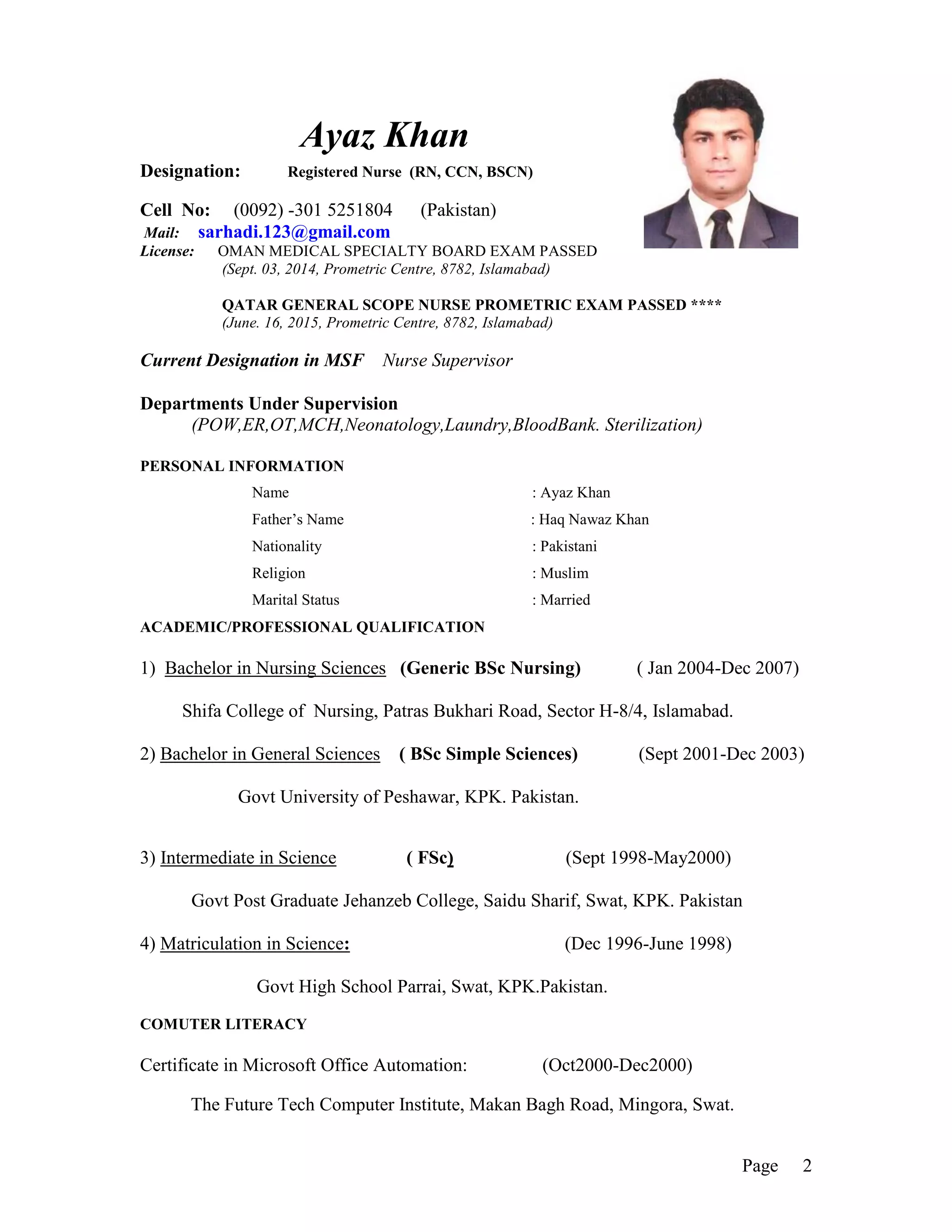 AYAZ CV 2015 PDF updated | PDF | Heart and Cardiovascular Diseases | Diseases and Conditions