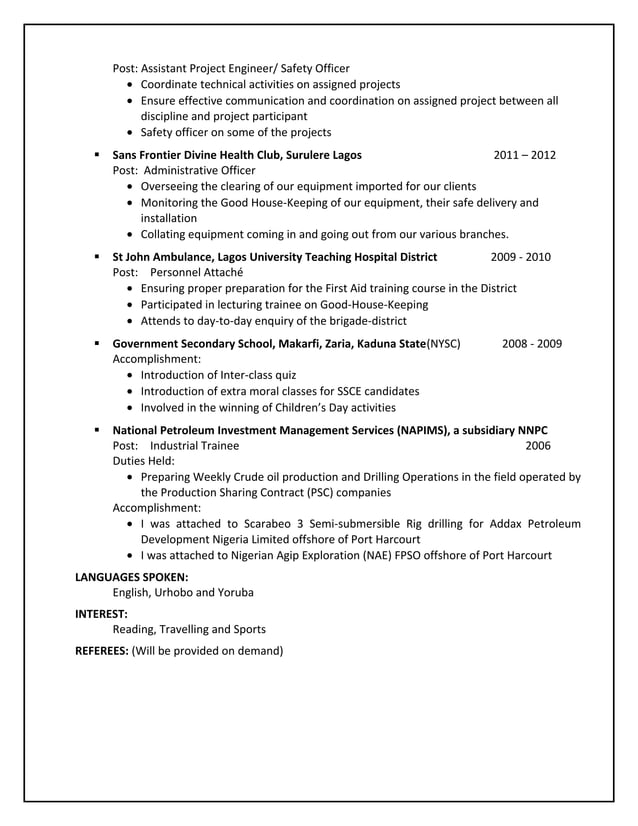 AVBENAKE Chris CV | PDF | Free Download