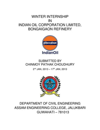 Chinmoy Pathak Choudhury_IOCL Internship report | PDF