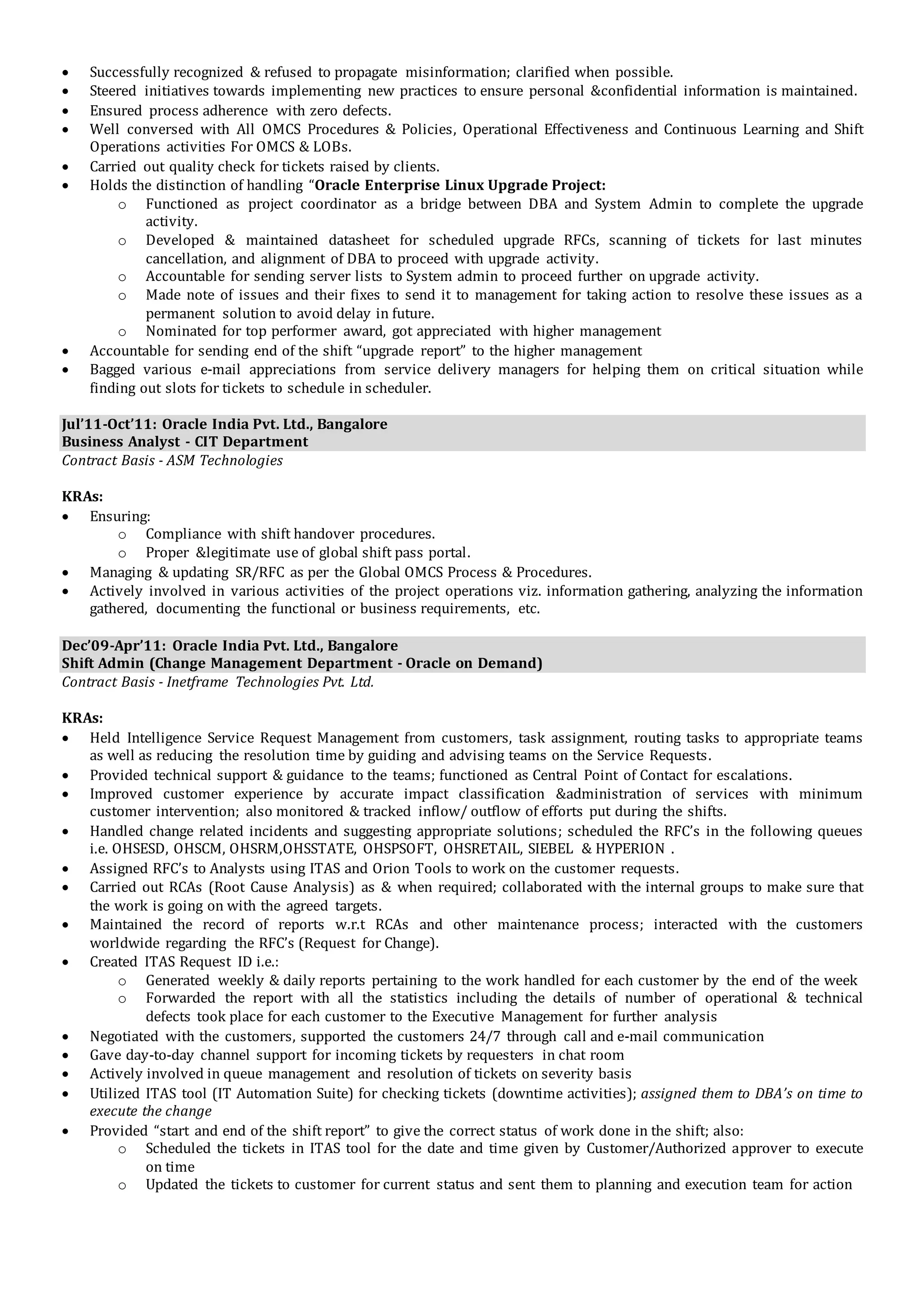 Shweta BLR resume | DOCX