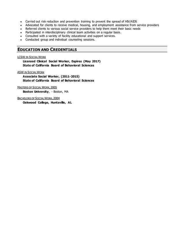 LCSW Resume | PDF