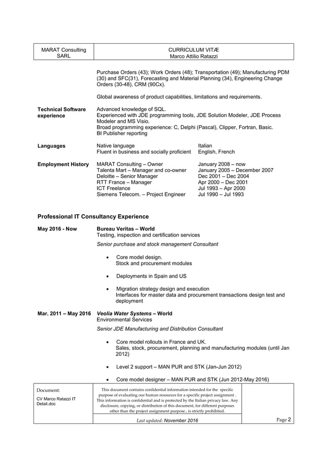 CV Marco Ratazzi IT Detail | PDF