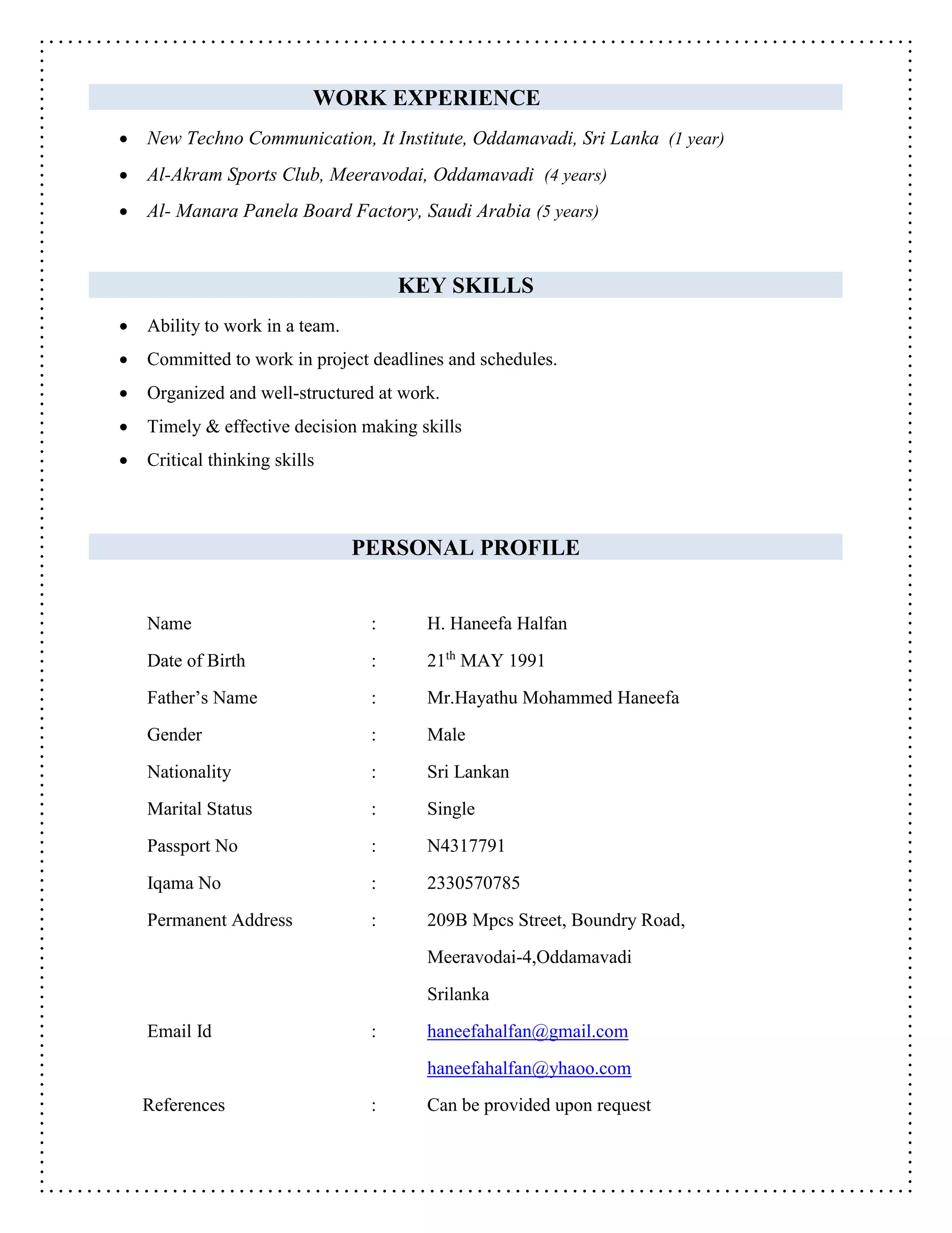 RESUME..HALFAN | PDF