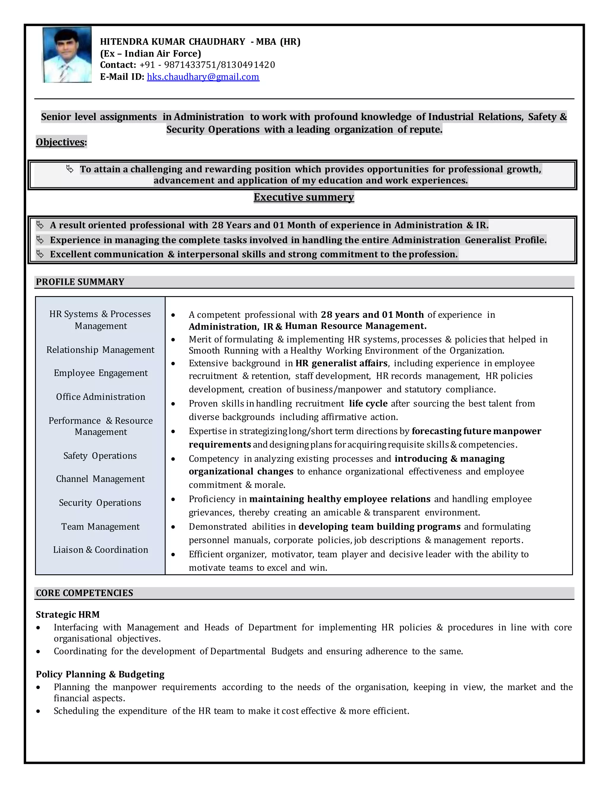 RESUME (HITENDRA KUMAR CHAUDHARY) | DOCX