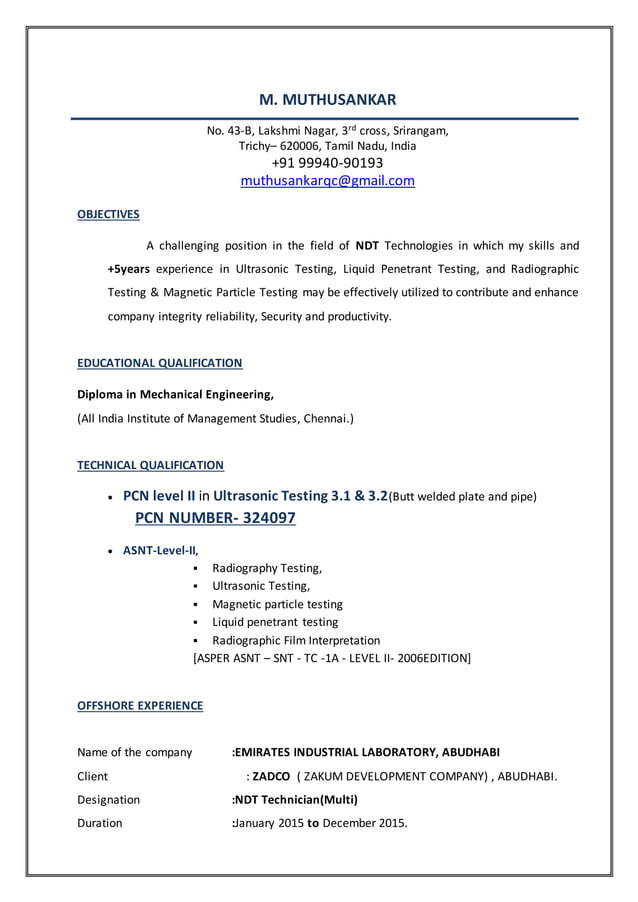 Muthu Sankar- Resume new | PDF