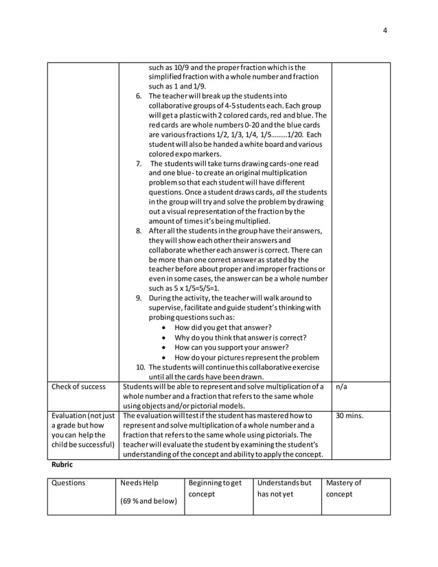 Lesson Plan Sample MATH | DOCX