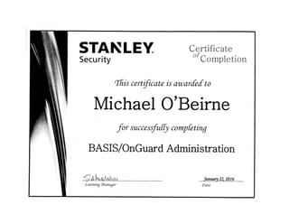 Stanley Security BASIS OnGuard Admin 1 | PDF