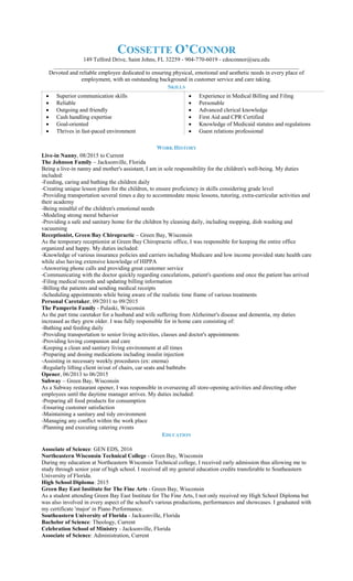 Cossette O'Connor, resume 2016 | PDF