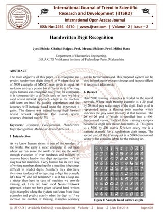 Handwritten Digit Recognition | PDF