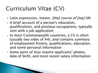 Lec 7 bio data cv and resume (1)abc | PPT