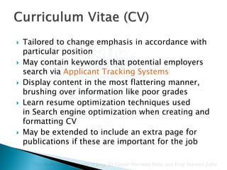 Lec 7 bio data cv and resume (1)abc | PPT