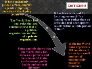 CRITICISMS OF WORLD BANK | PPTX