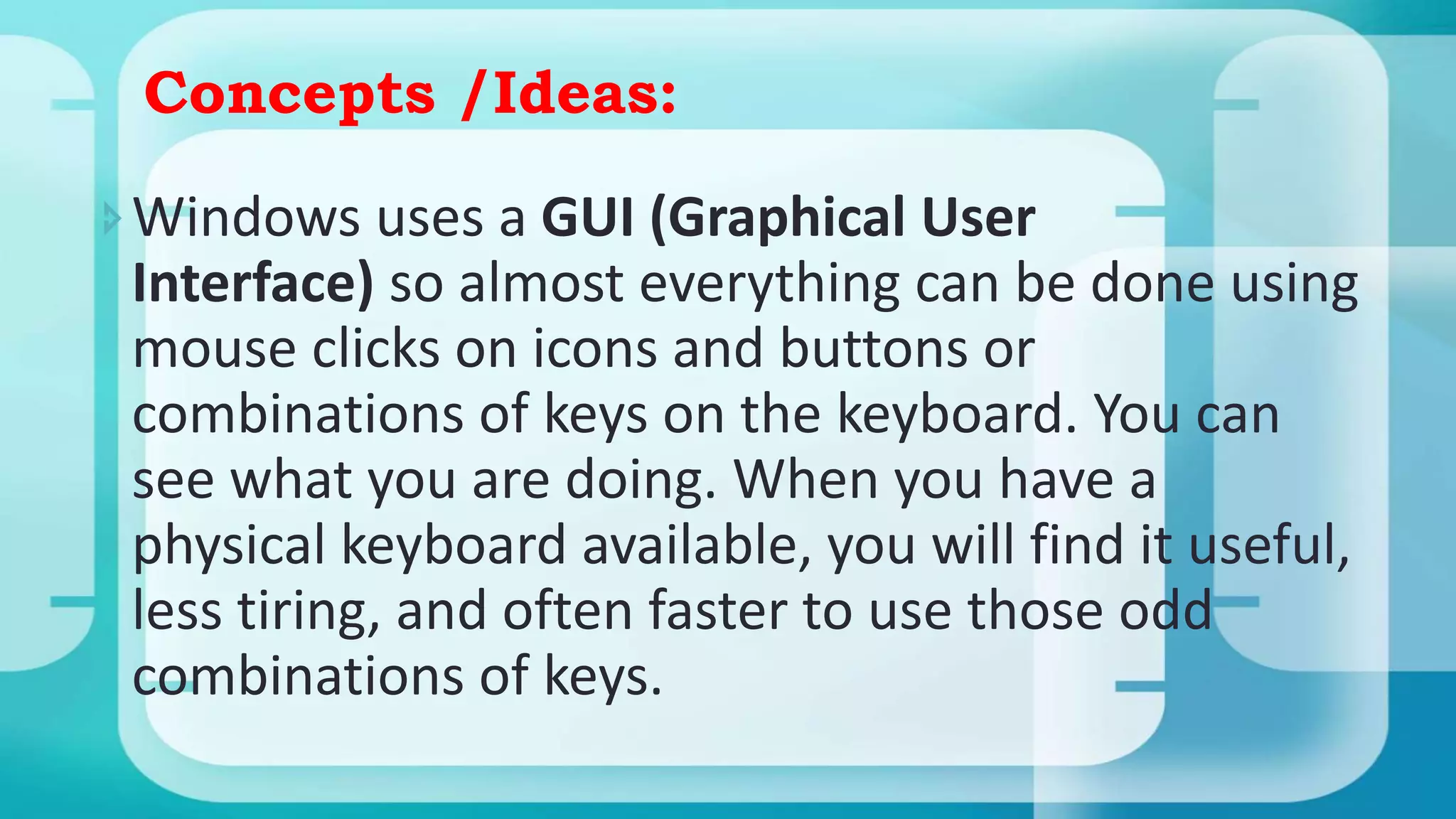 89 identify the parts of a window desktop and common desktop icons | PPSX