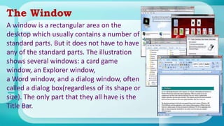 89 identify the parts of a window desktop and common desktop icons | PPSX