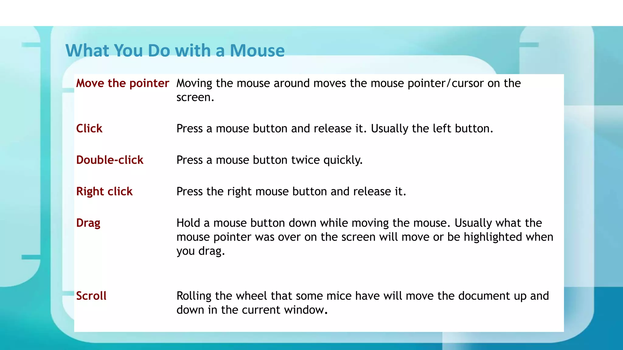 89 identify the parts of a window desktop and common desktop icons | PPT