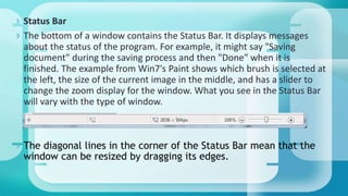 89 identify the parts of a window desktop and common desktop icons | PPT