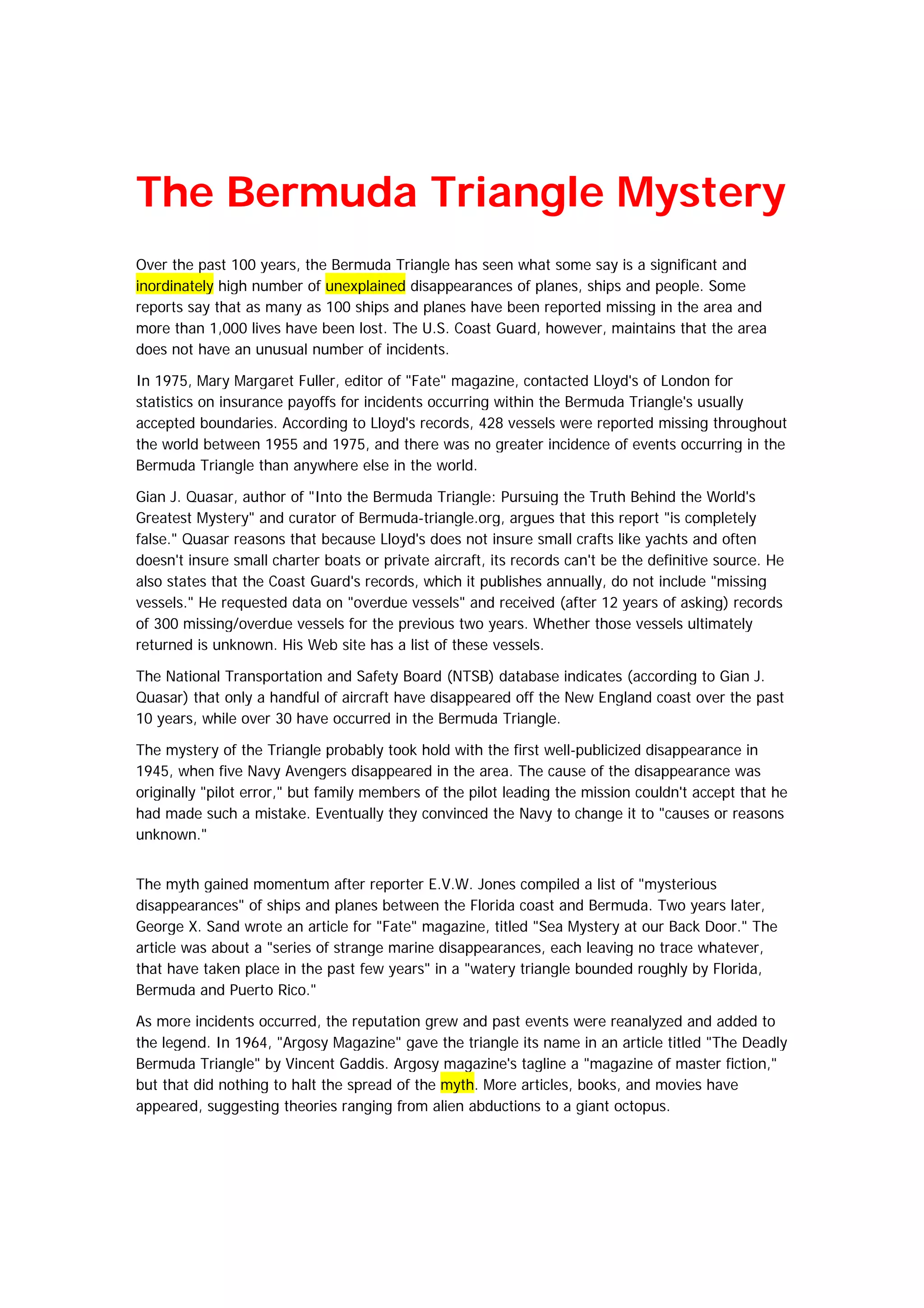 89 the bermuda triangle mystery | PDF