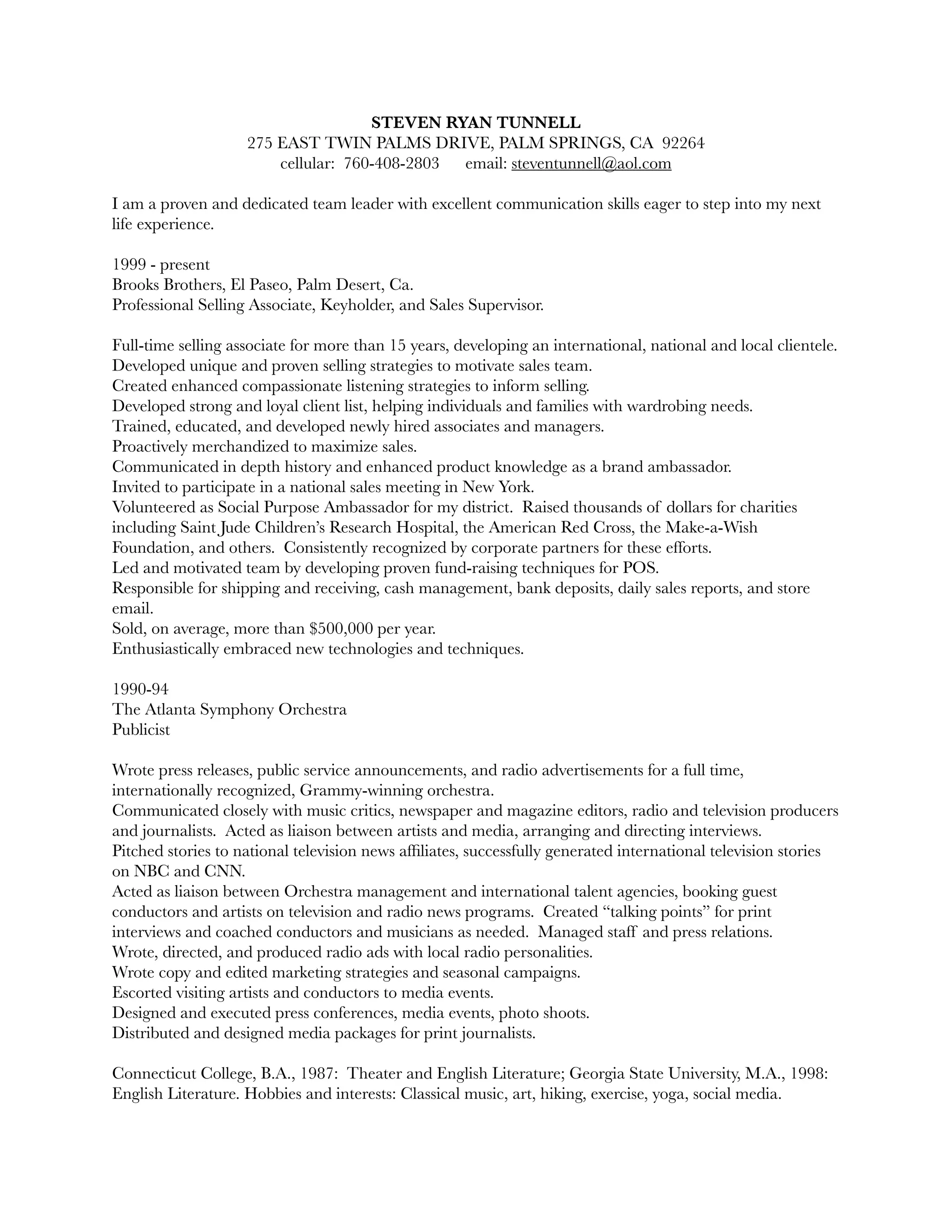 Tunnell Resume | PDF