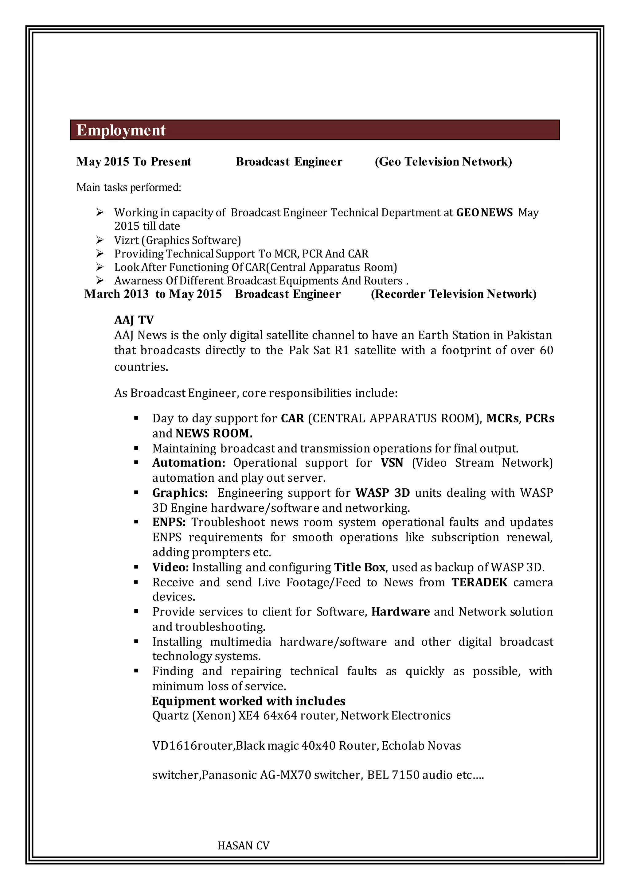 HASAN CV NEW | PDF