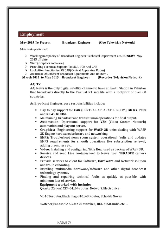 HASAN CV NEW | PDF