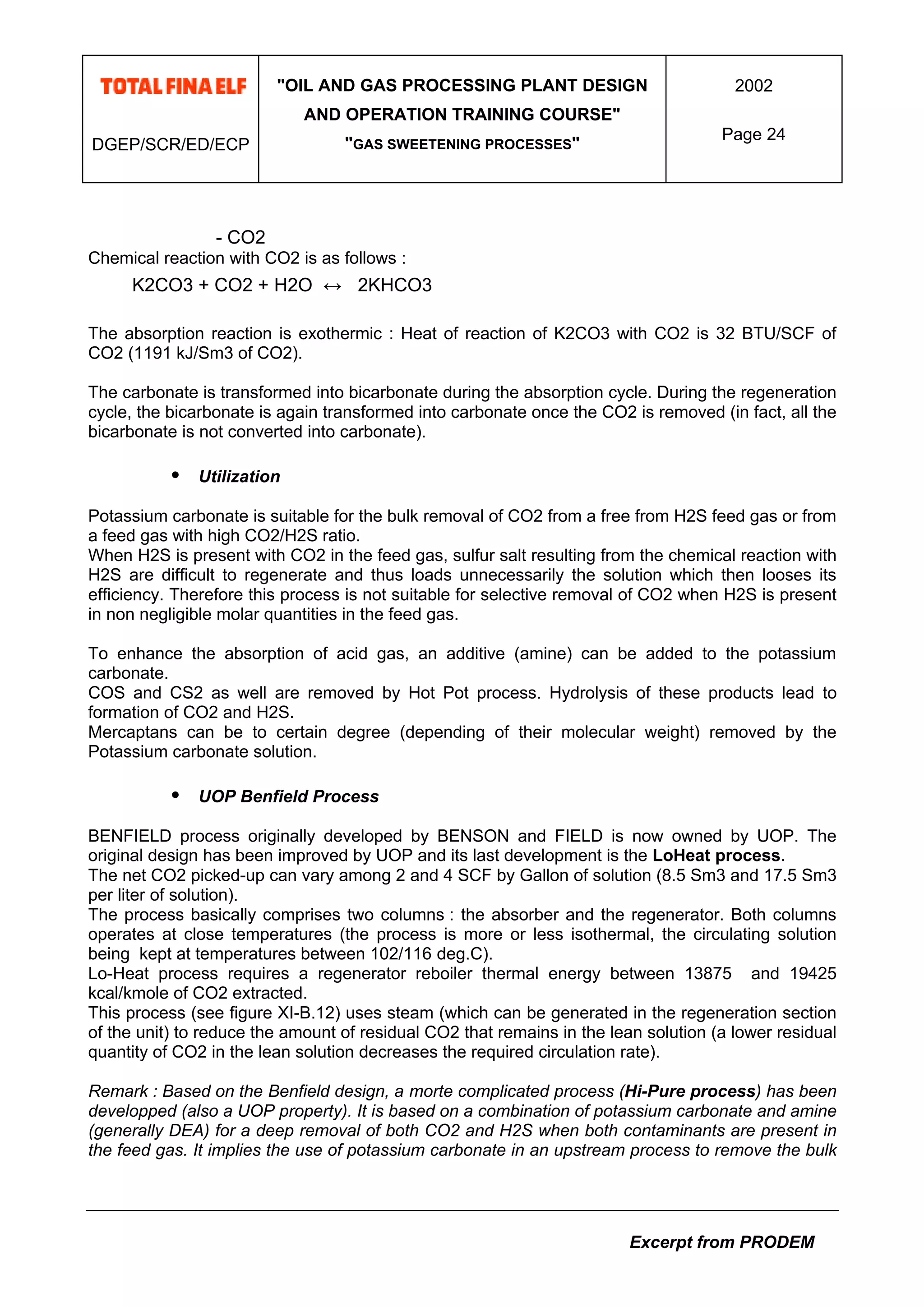 GAS SWEETENING PROCESSES | PDF