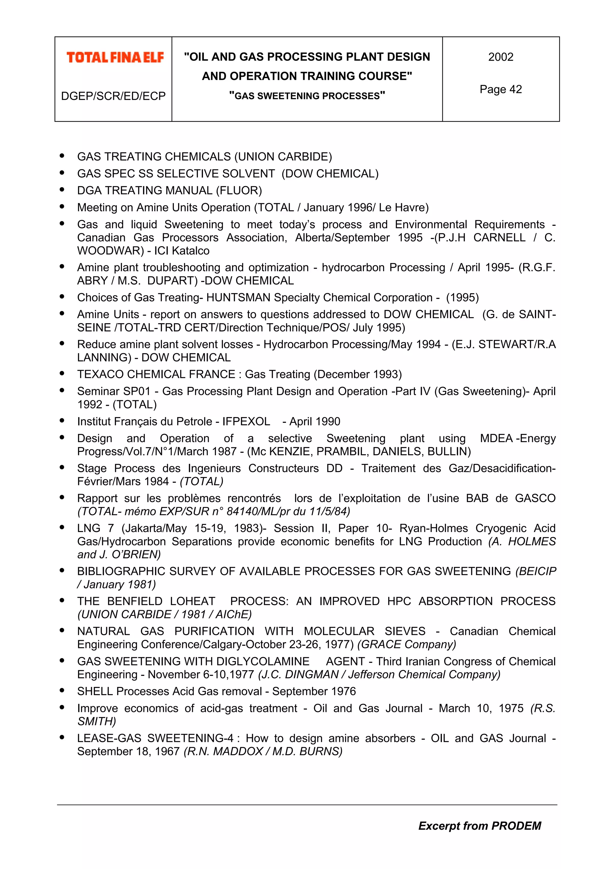 GAS SWEETENING PROCESSES | PDF