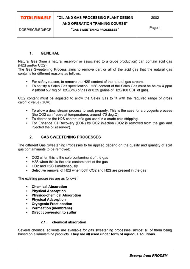 GAS SWEETENING PROCESSES | PDF