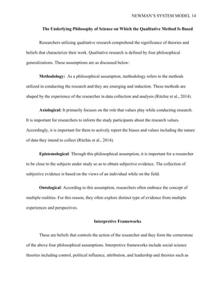 Using the Neuman's System Model to Decrease the Risk of Falls on a ...