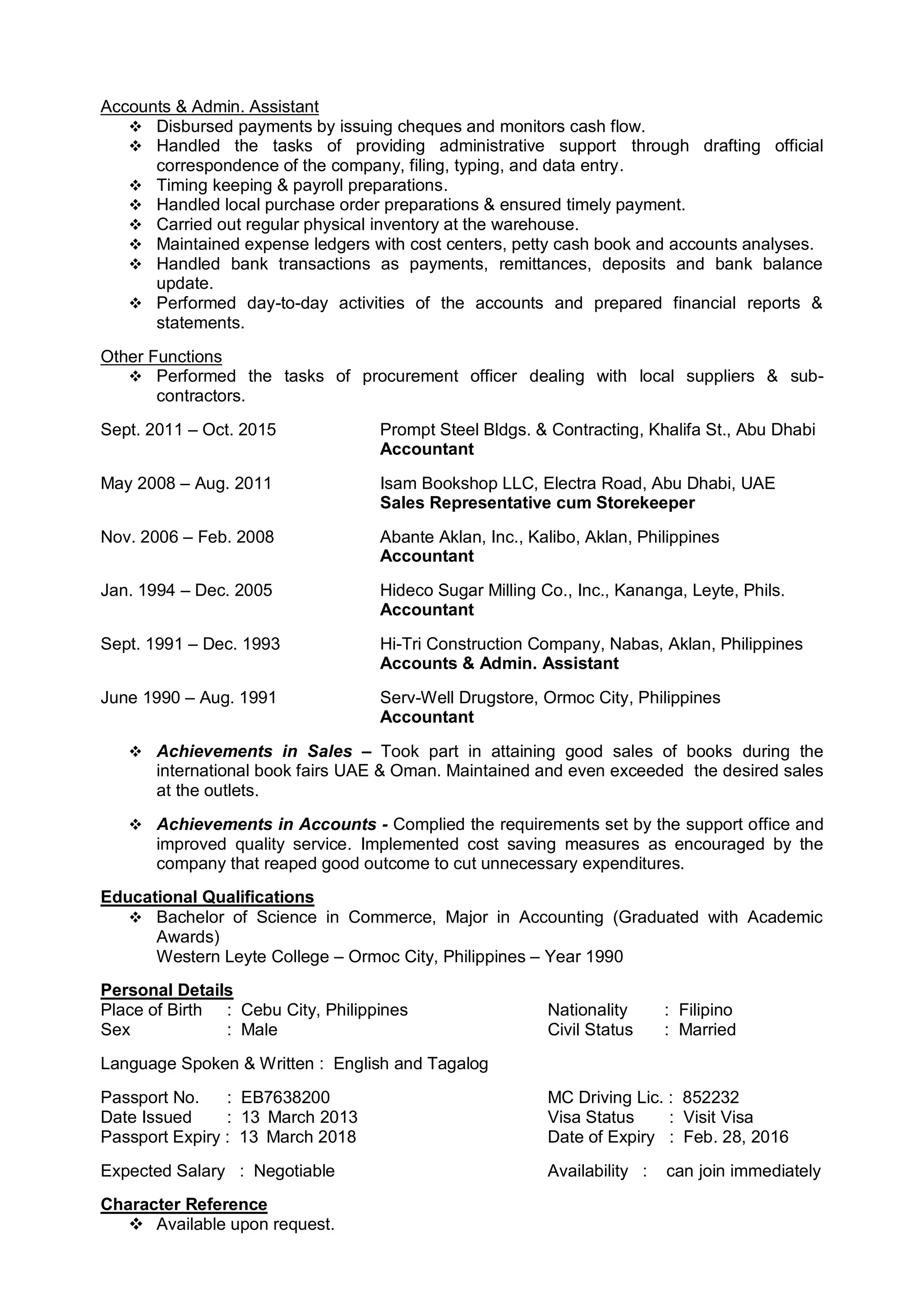 Neil Lucio Canete CV UAE 2015-0.0 | PDF