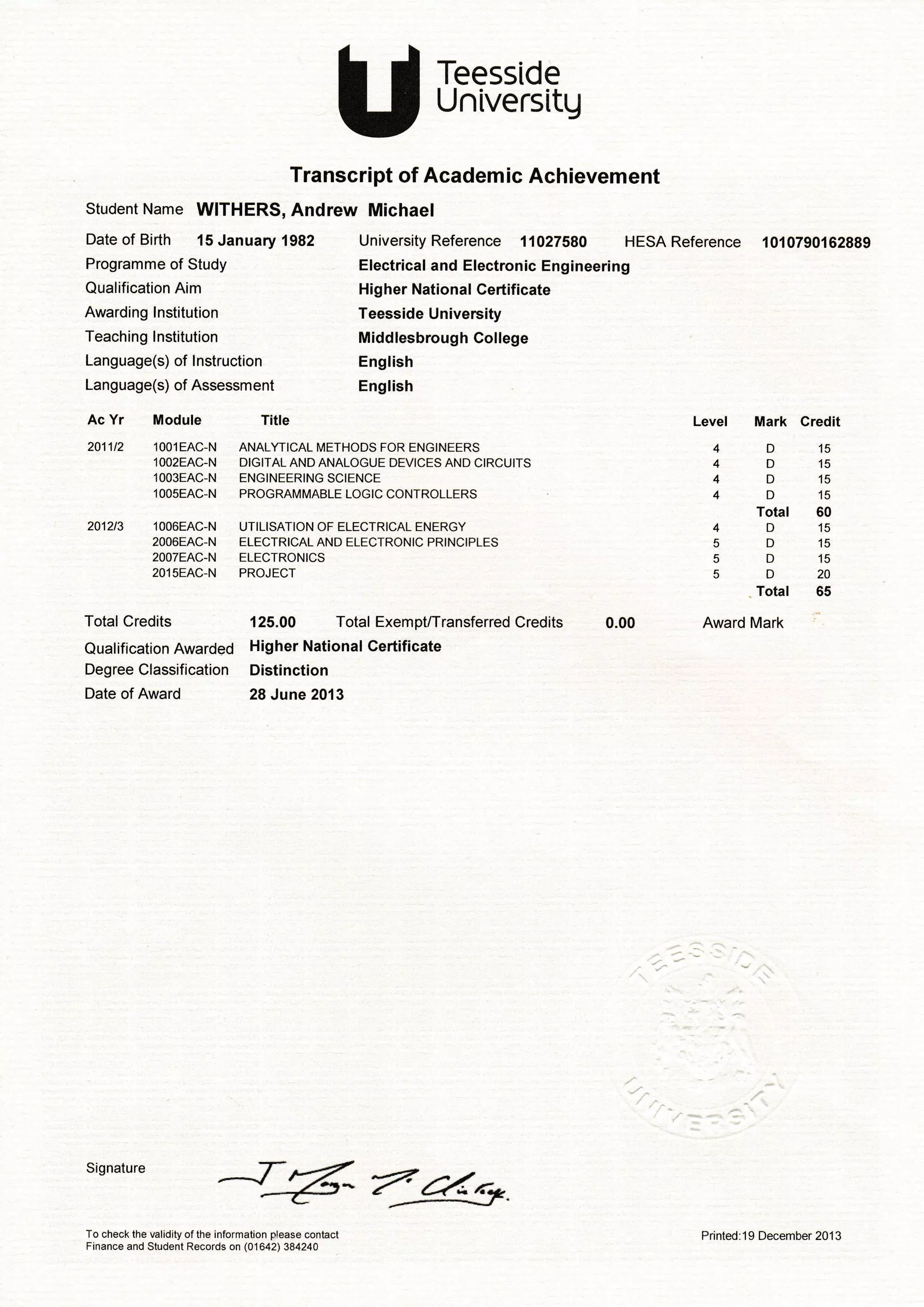 HNC ELECTRICAL ELECTRONIC ENGINEERING | PDF